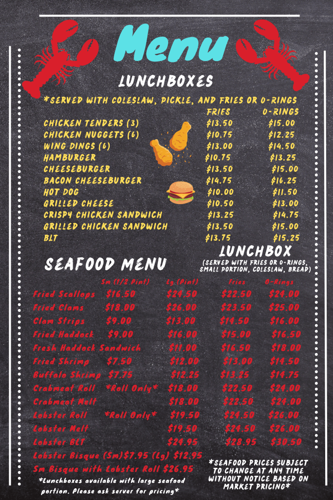 Menus – Polar Treat, Perry, ME